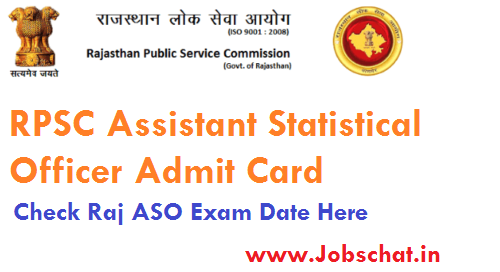 RPSC ASO Admit Card 2018-19 | Asst Statistical Officer Exam Date Out