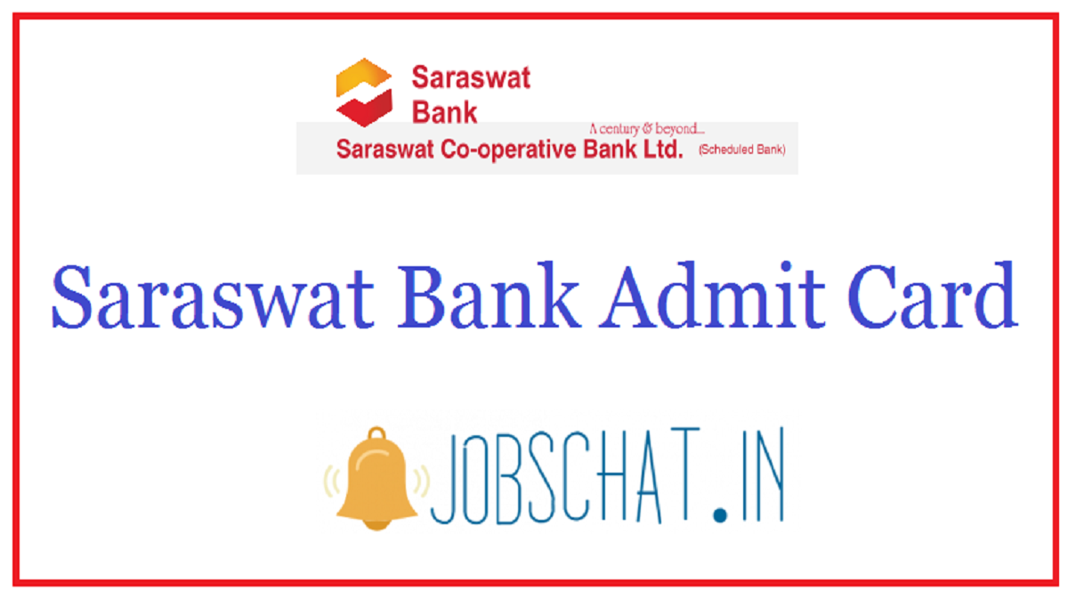 Saraswat Bank Admit Card 2020 Out | Junior Officer Exam Date