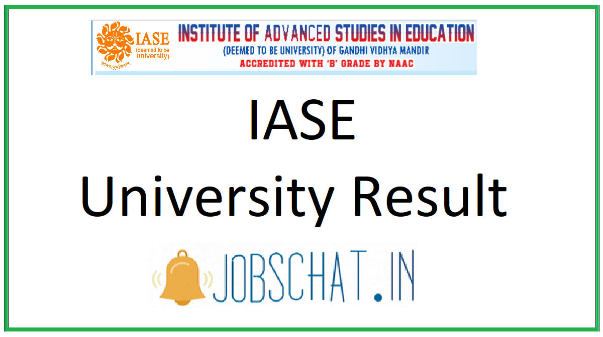 IASE University Result 2020 Out | UG, PG & Diploma Sem Marks Sheet