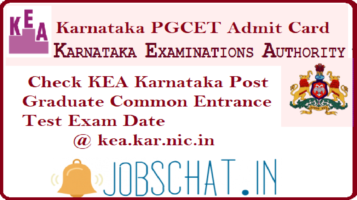 Karnataka PGCET Admit Card 2020 | KEA PGCET Exam Date