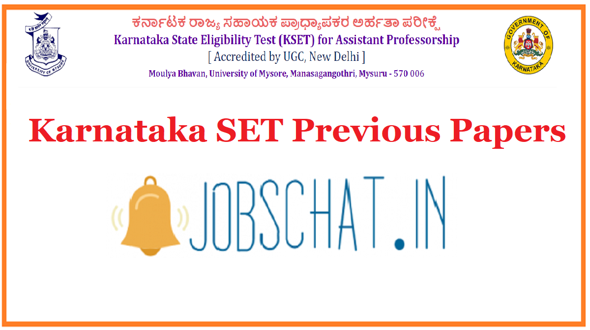 Karnataka SET Previous Papers | KSET Question Papers