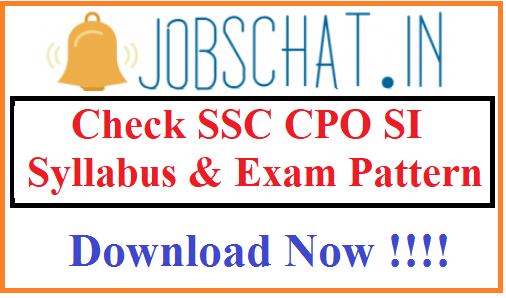 SSC CPO SI Syllabus 2019 | ASI, CAPF, CISF Exam Pattern @ ssc.nic.in