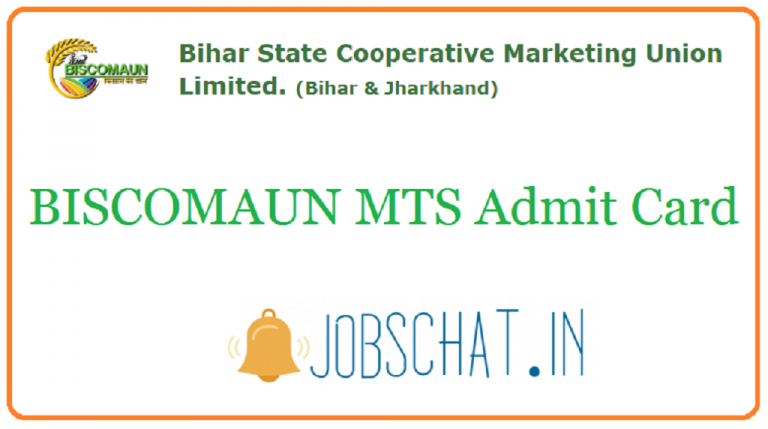 BISCOMAUN MTS Admit Card 2020-21 Out - AGM, Assistant Exam Date