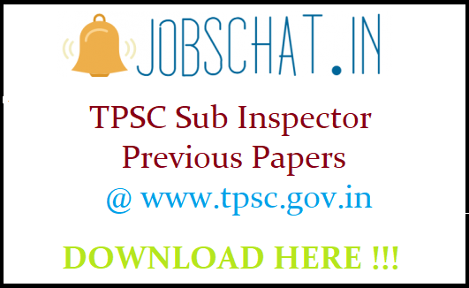 {Free Download} TPSC Question Papers PDF for Sub Inspector Jobs