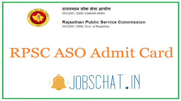 RPSC ASO Admit Card 2020 Out - ASO Exam @ 21.12.20