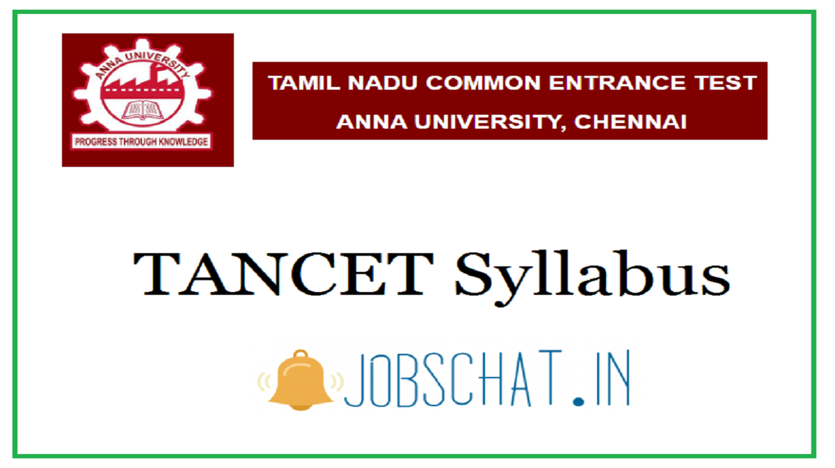 TANCET Syllabus 2020 | Subject Wise TANCET Exam Pattern