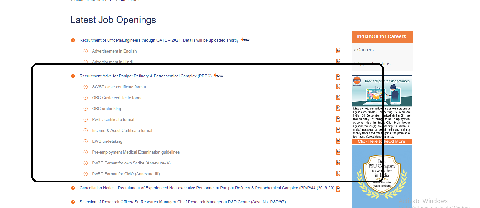 IOCL Junior Engineering Assistant Recruitment 2020-57 Vacancies