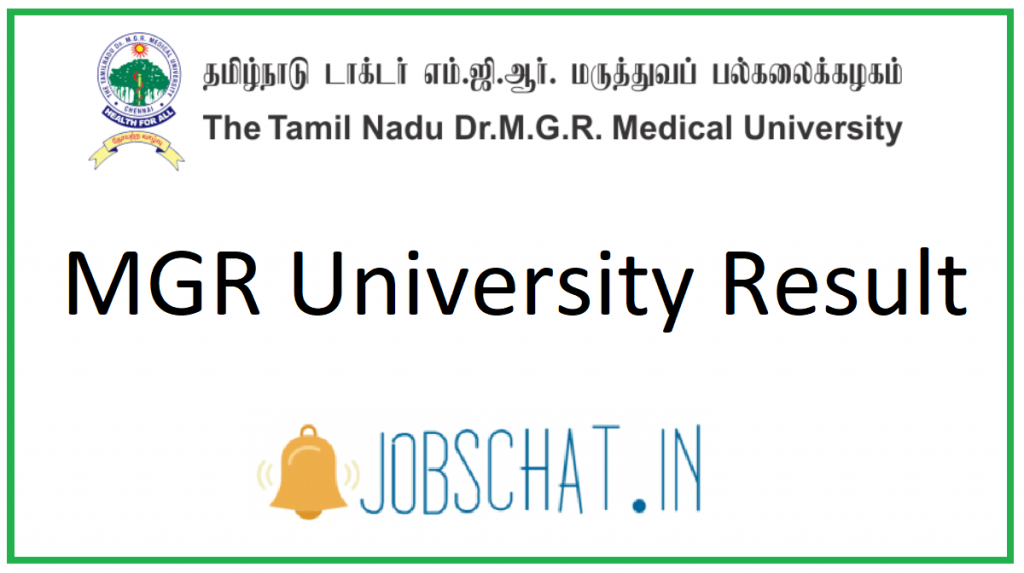 MGR University Result 2020 Out | Dr.MGR Medical Exam Results