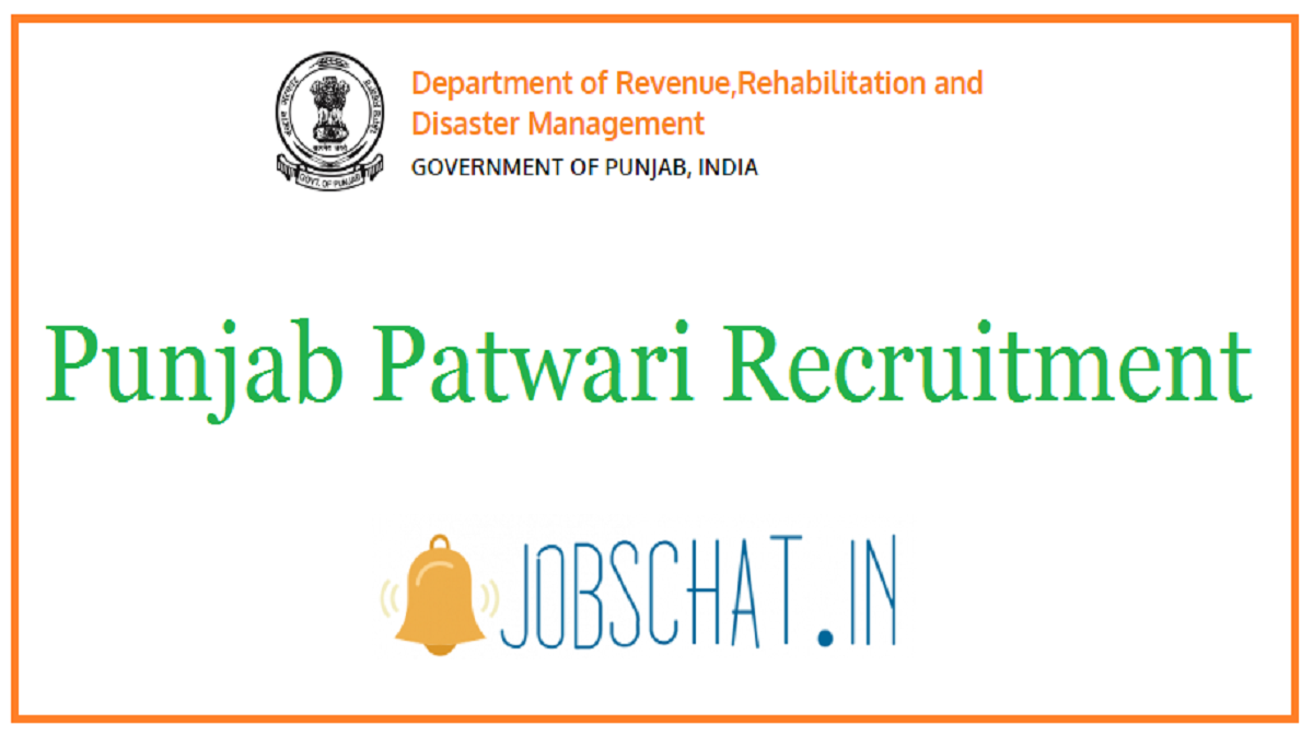 Punjab Patwari Recruitment 2020 | 1090 Punjab Revenue Dept Jobs