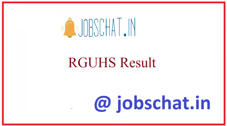 RGUHS Result 2021 (OUT) - RGUHS UG, PG Exam Result