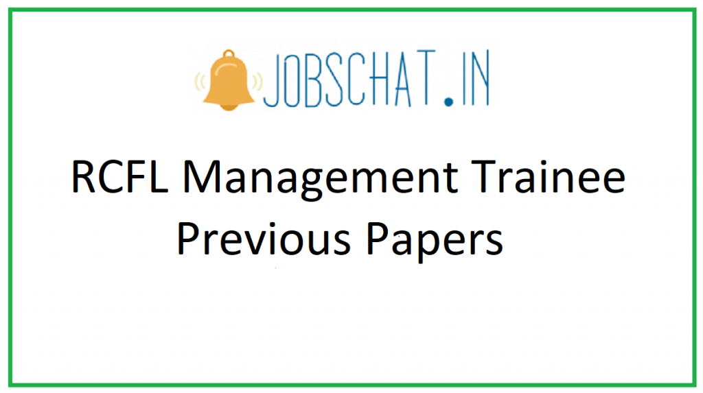 RCFL Management Trainee Previous Papers | Download