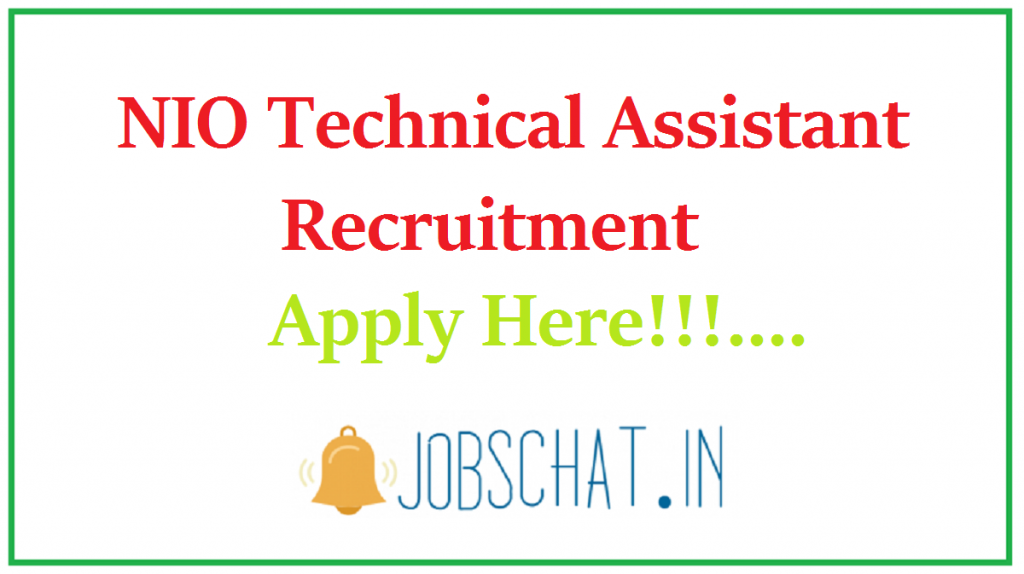 NIO Technical Assistant Recruitment 2020 | 24 Posts