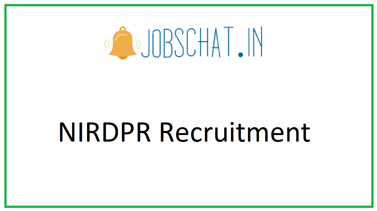 NIRDPR Recruitment 2020 | 510 Young Fellow, CLRP Vacancy