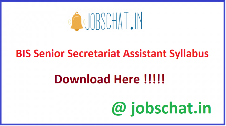 BIS Senior Secretariat Assistant Syllabus 2022, Exam Pattern