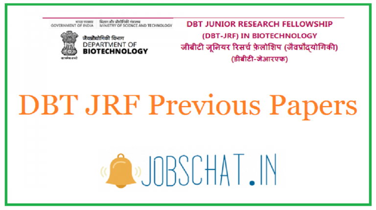 DBT JRF Previous Papers - DBT JRF BET Old Question Papers