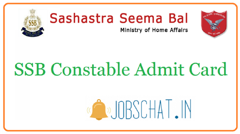 SSB Constable Admit Card 2020 - SSB Constable Exam Date