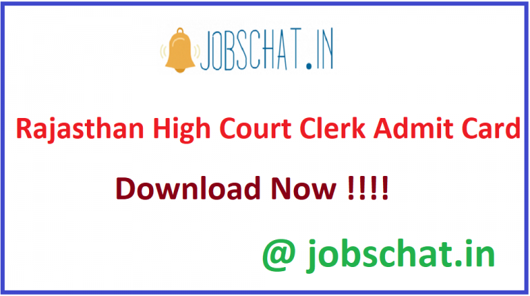 Rajasthan High Court Clerk Admit Card 2020 - JJA, JA Exam Date