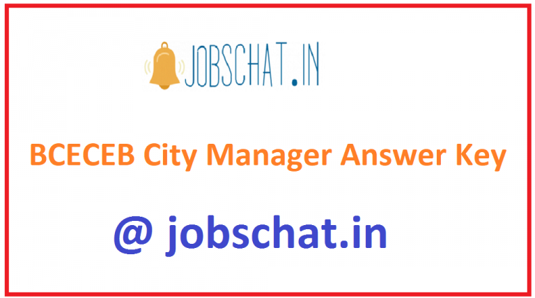 BCECEB City Manager Answer Key 2020 Out - Cut Off