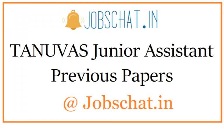 TANUVAS Junior Assistant Previous Papers - Model Papers