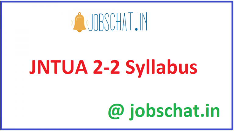 JNTUA 2-2 Syllabus 2022 R20, R19, R15, R13 B.Tech, B.Pharm