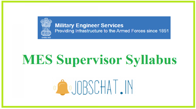 MES Supervisor Syllabus 2021 - Draughtsman Exam Pattern